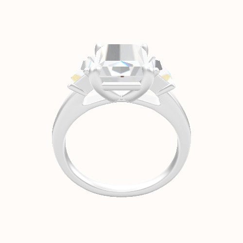 Cathedral Band with Round & Straight Baguette Sidestones With Low Set ...