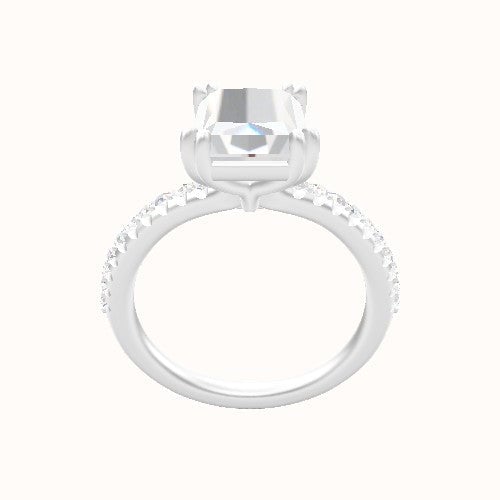 Half Pave With Double Prongs Head Platinum | Ritani