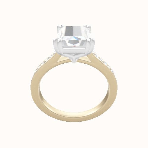 Tapered Channel Set With Double Prongs Head 18kt Yellow Gold | Ritani