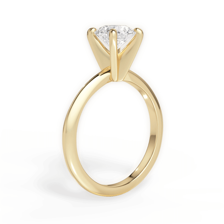 The Sybil Round Cut 18kt Yellow Gold Solitaire Knife-Edge Engagement ...