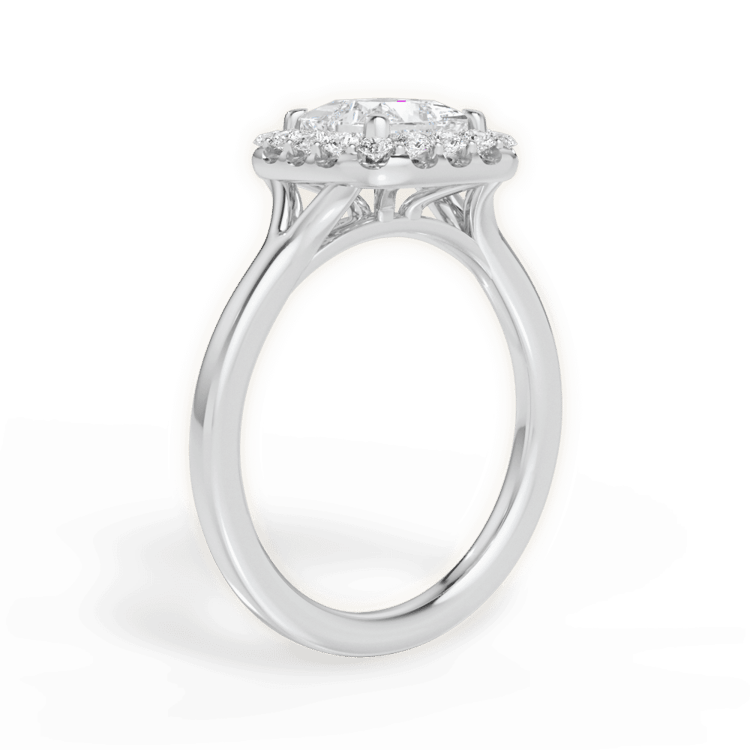 Celia Halo 14kt White Gold Princess Cut Engagement Ring | Ritani