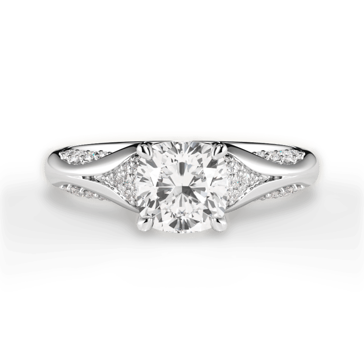 Gabriella 14kt White Gold Cushion Cut Engagement Ring | Ritani