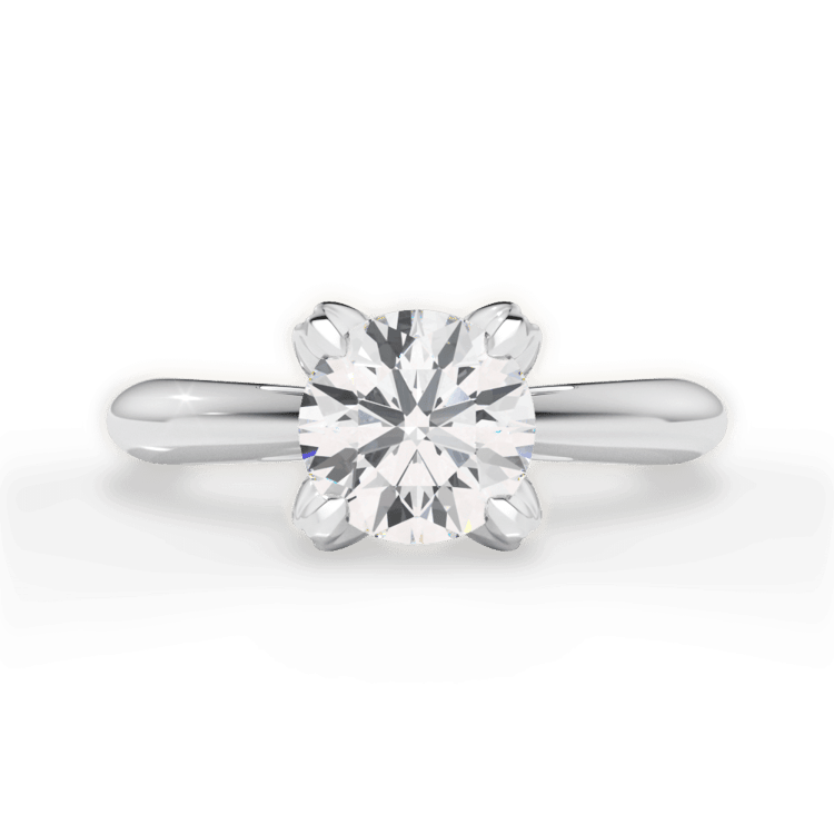 Silvia Solitaire 18kt White Gold Round Cut Engagement Ring | Ritani