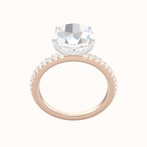 illusion Pave With Low Set Pave Hidden Halo Head 18kt Rose Gold | Ritani