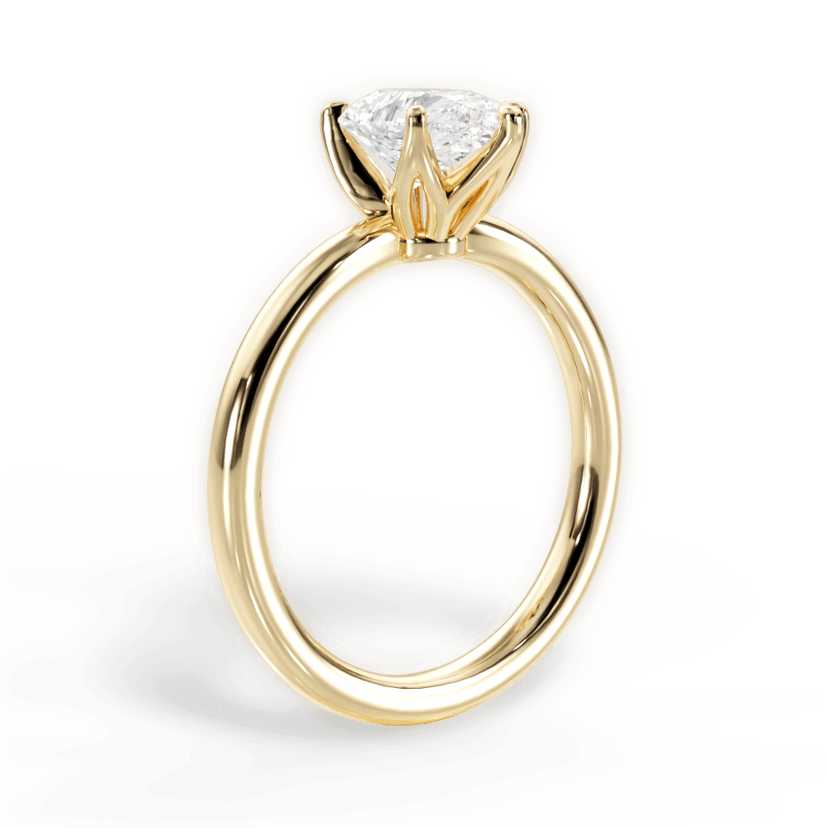 The Nivea Pear Cut 18kt Yellow Gold Petal Solitaire Engagement Ring ...