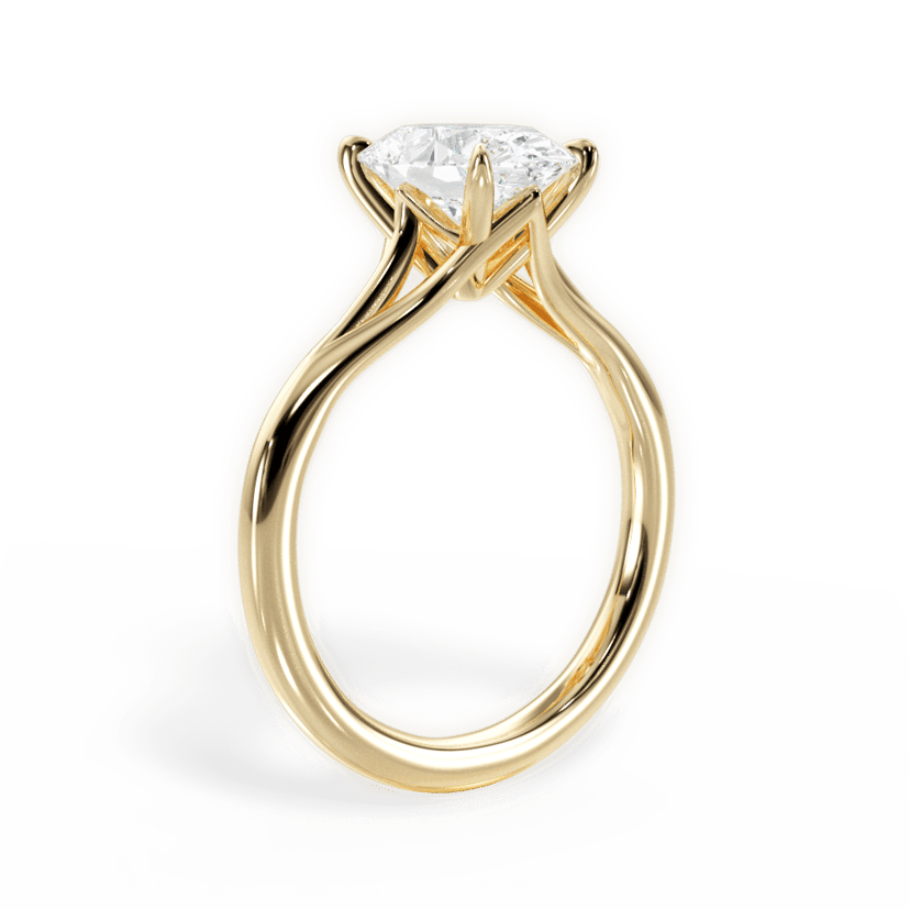 The Amata Oval Cut 18kt Yellow Gold Four-Prong Trellis Cathedral Solitaire Engagement Ring | Ritani